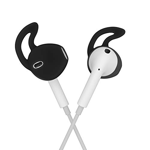 Ear Gel Covers Anti-Slip Silicone Soft Replacement Sport Earbud Tips Comfortable 4 Pairs (Jet Black)