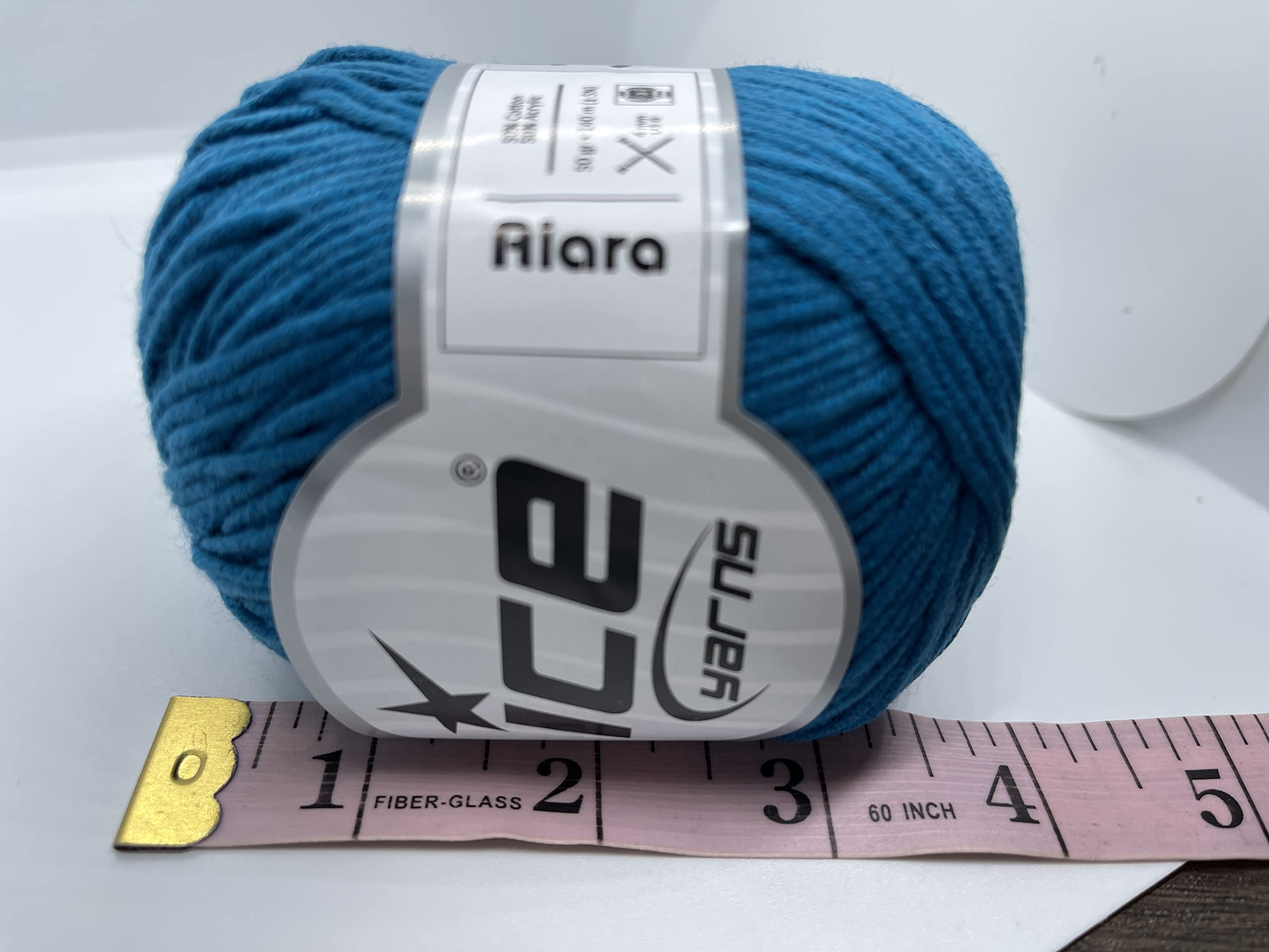 Dark Turquoise Blue Alara - DK Weight Cotton Blend Yarn 50 Grams (1.75 Ounces) 140 Meters (153 Yards)