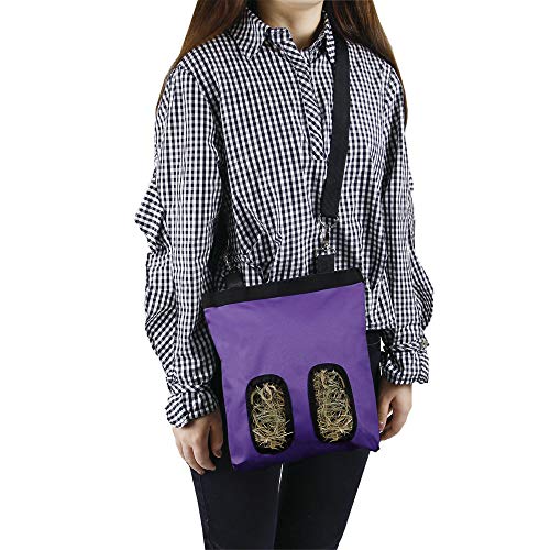 GeerDuo Rabbit Hay Feeder Bag, Guinea Pig Hay Feeder Storage, Hanging Feeding Hay for Small Animals Larege Size 600D Oxford Cloth Fabric(M,Purple1)