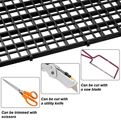 OIIKI 2PCS Egg Crate for Aquarium, Grid Tank Divider Tray, Fish Tank Bottom Isolation, with 4PCS Sucker Clip, for Mixed Breeding (Black)