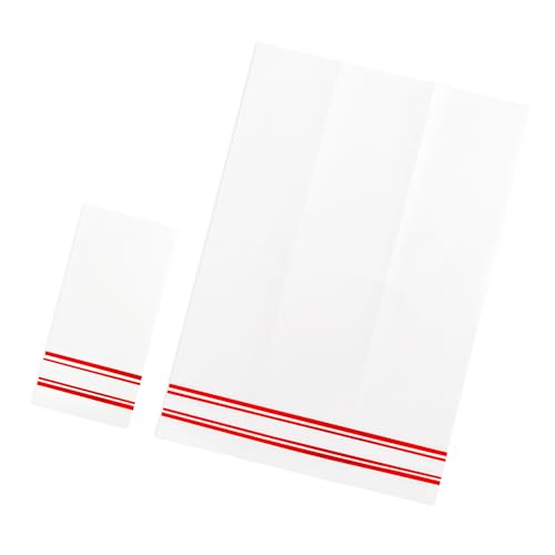 Fanxyware Shiny Red on White Disposable Dinner Napkins, Feels Like Linen, Soft Fluff Pulp Paper - 50 Pack, 8.5" x 4" - Style Name: Parallel Shine