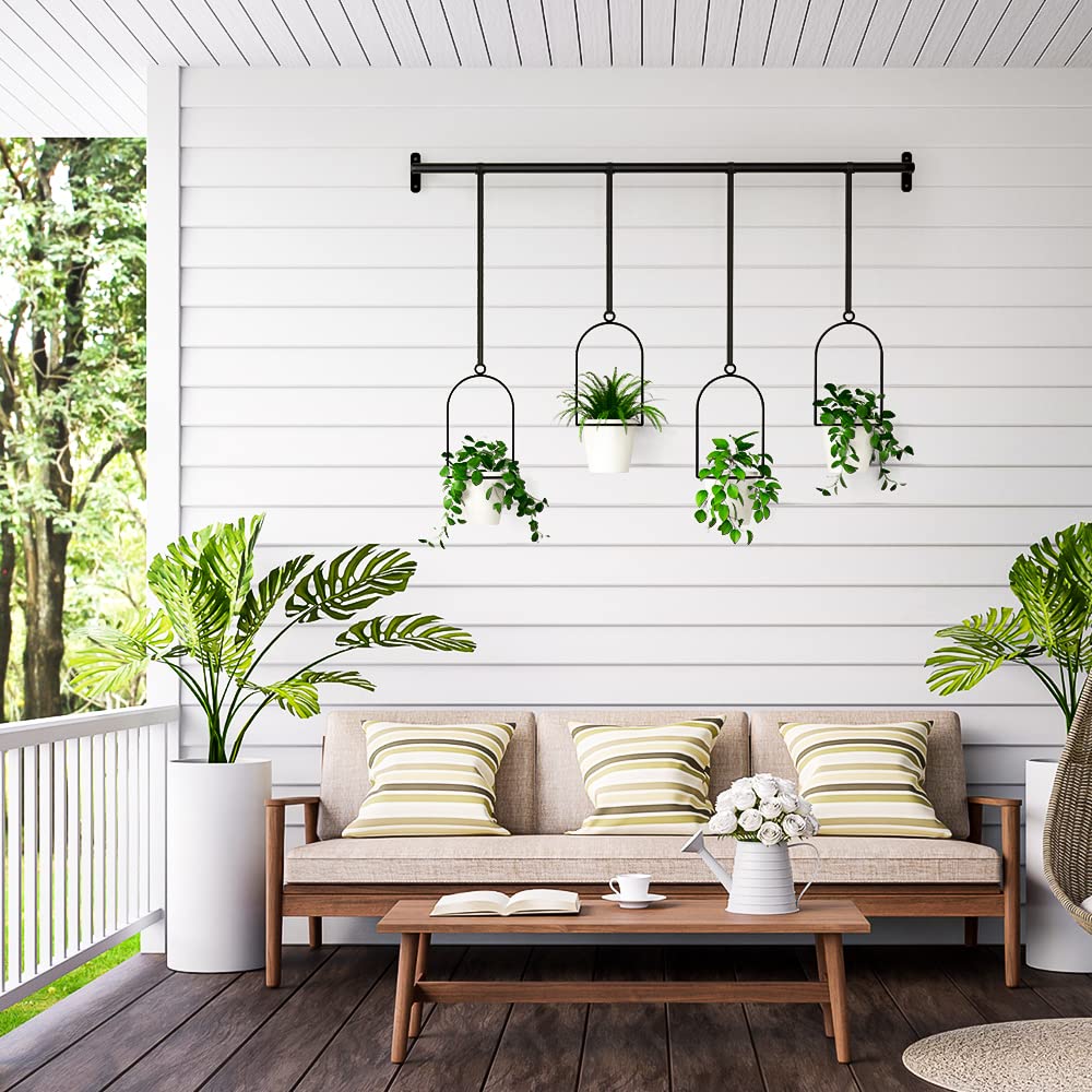 Kcysta Hanging Planters for Indoor Plants, Pull Out Cabinet Organizer, 11.8" -18.1" Width Expandable Cabinet Drawers for Pot and Pan, Kitchen Slide Out Storage Rack, Black
