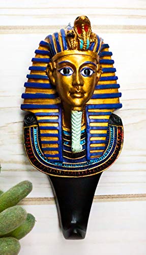 Ebros Egyptian King TUT Pharaoh Tutankhamun with Nemes Wall Hanger Hook Decor Accent Hangers for Coats Hats Leashes Backpacks Keys Decorative Organizer On Mudroom Main Entrance