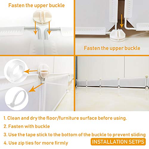 QIYIHOME Toy Blocker, Extra Tall Size Gap Bumper for Under Bed, Stop Pets Toys Going Under Bed or Sofa Couch, Easy to Install, 11.8" Height 83" Length