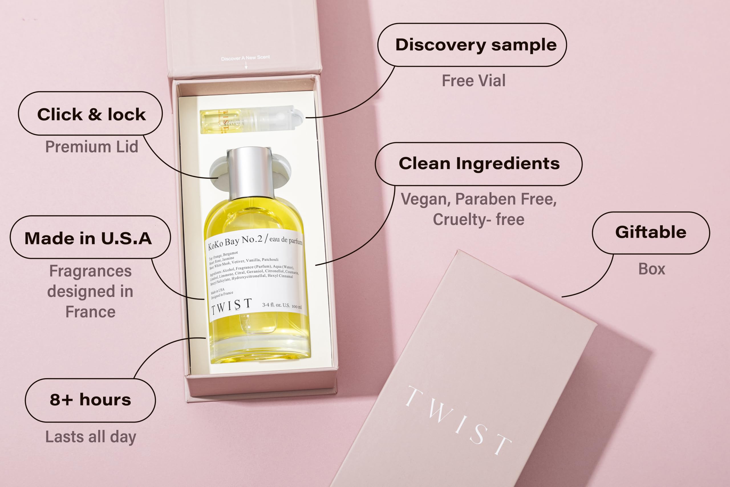 Twist - Bloom Petal No. 5 - Eau De Parfum Inspired by Guc. Bloom, Long-Lasting Perfume For Women, Paraben Free, Vegan, Clean Ingredients, Fragrance - Spray 100 ml | 3.4 fl. oz.