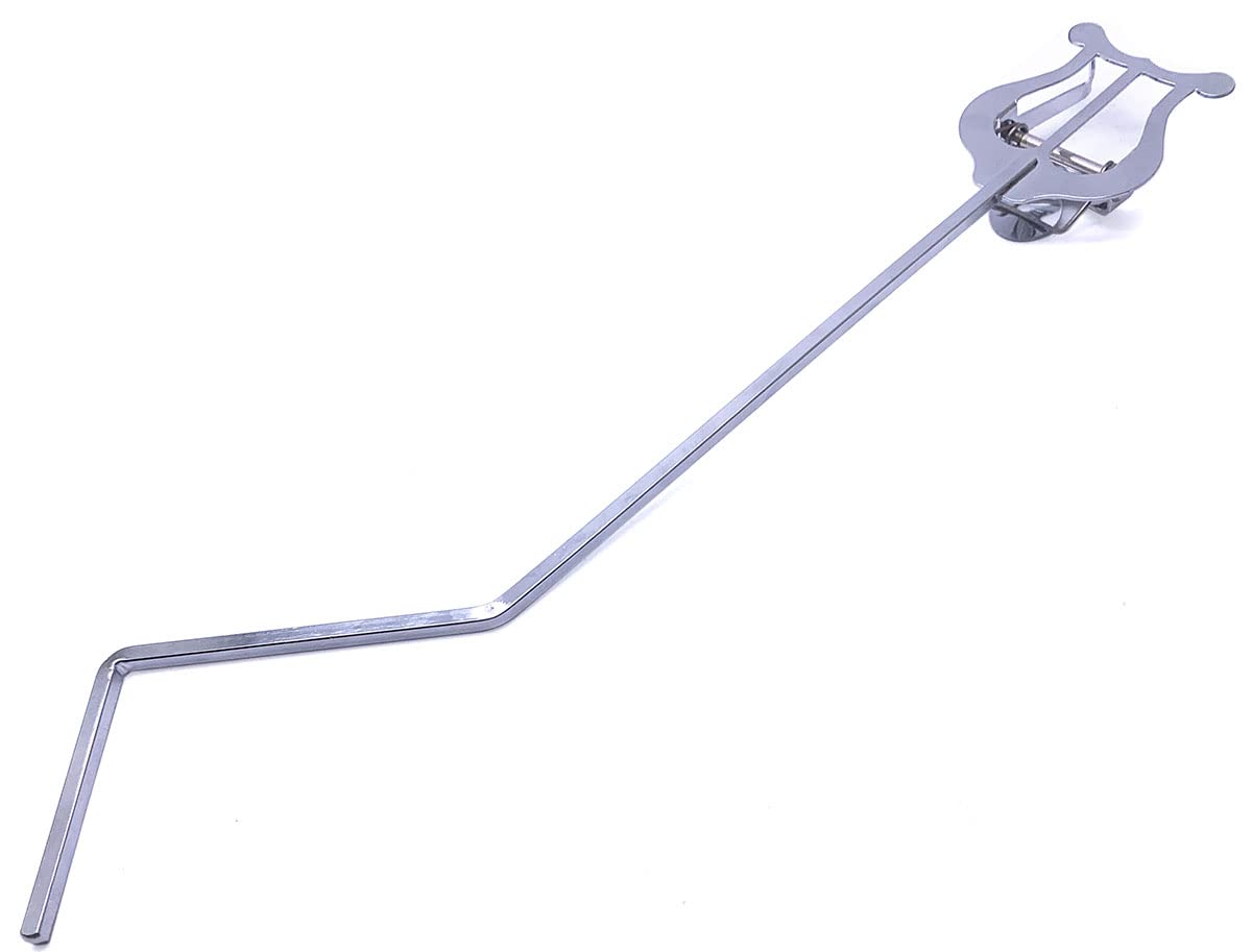 TUOREN 3/4 Vertical Keys Euphonium Marching Clamp-On Silver Metal Plating Marching Music Clip for Vertical Keys Euphonium, Baritone Horn 33cm
