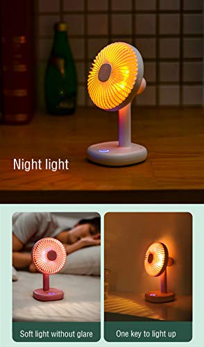 NC Small Desk Fan for Office Table, Cute but Mighty, 3 Speeds, USB Powered, 60° Adjustment, Quiet Portable Personal Fan ,for Home Office Bedroom or Outdoor Use(green)