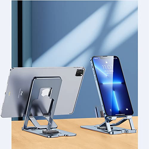 HIMICIZI Adjustable Cell Phone Stand, C2 Aluminum Phone Dock Holder Compatible with iPhone, Samsung Galaxy, Google Pixel,Pad and More, Silver