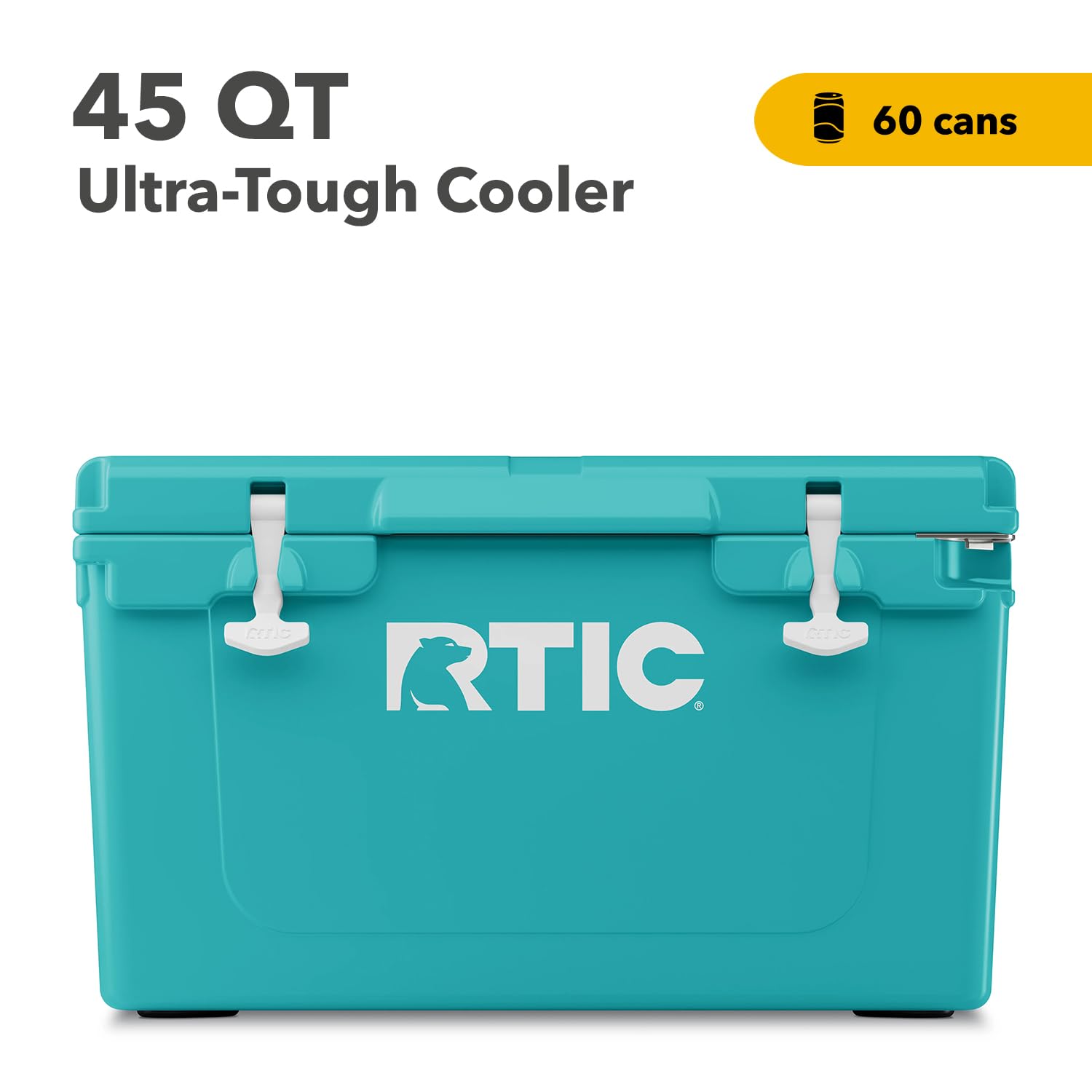 RTIC 45 QT Ultra-Tough Cooler Hard Insulated Portable Ice Chest Box for Beach, Drink, Beverage, Camping, Picnic, Fishing, Boat, Barbecue, Lagoon
