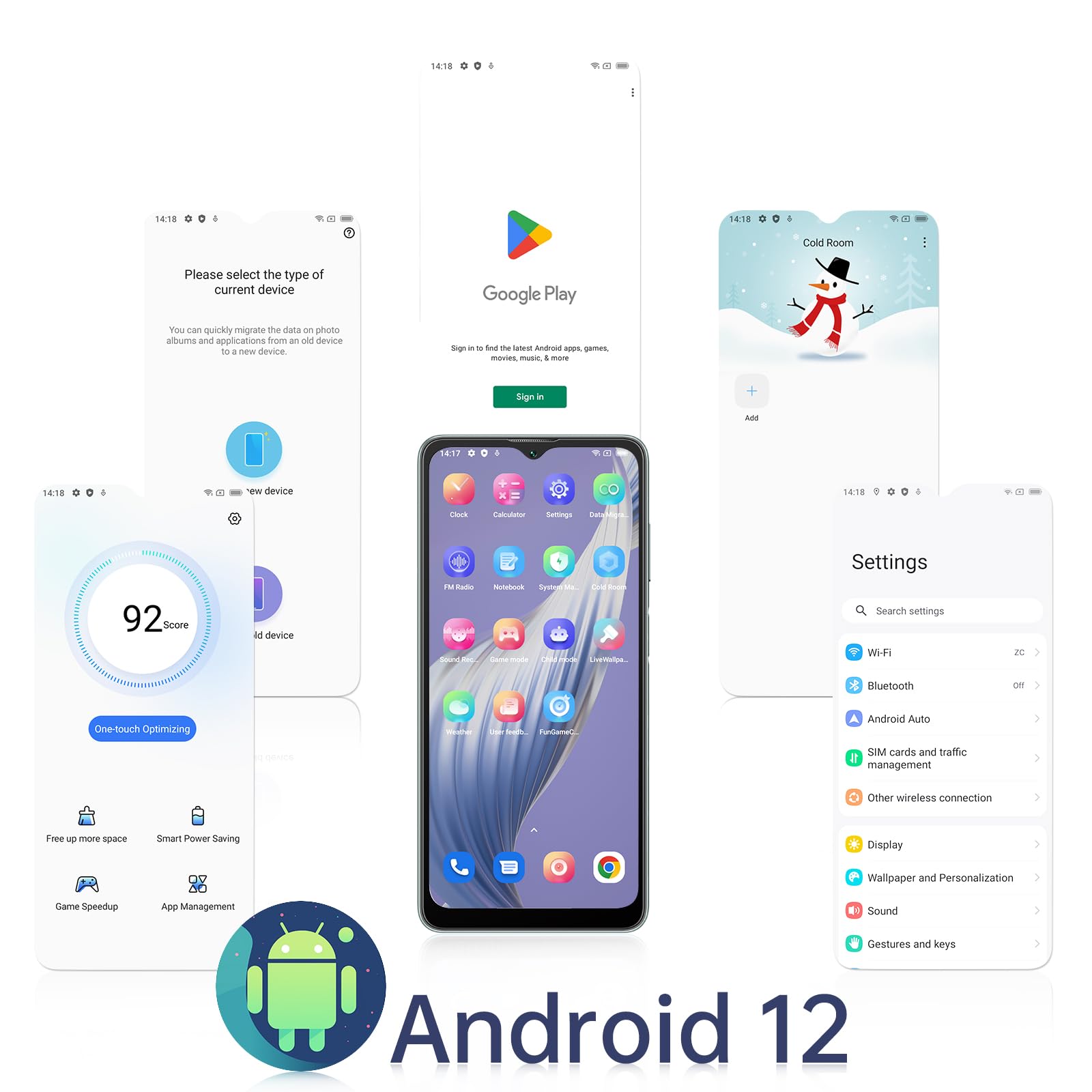 Blackview A53 Smartphone, 7GB+32GB/SD 128GB Expandable Unlock Phone, Android 12 Cellphone, Triple SIM Card Slots, 5080mAh Battery, 6.517 inches Android Phones HD+ Screen, Qlink Cell Phones