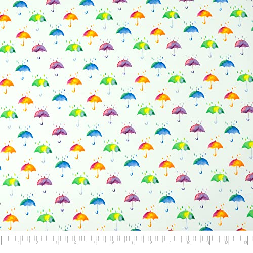 Singer Fabrics, 100% Cotton, Colorful Umbrellas, 1 Yard Cut