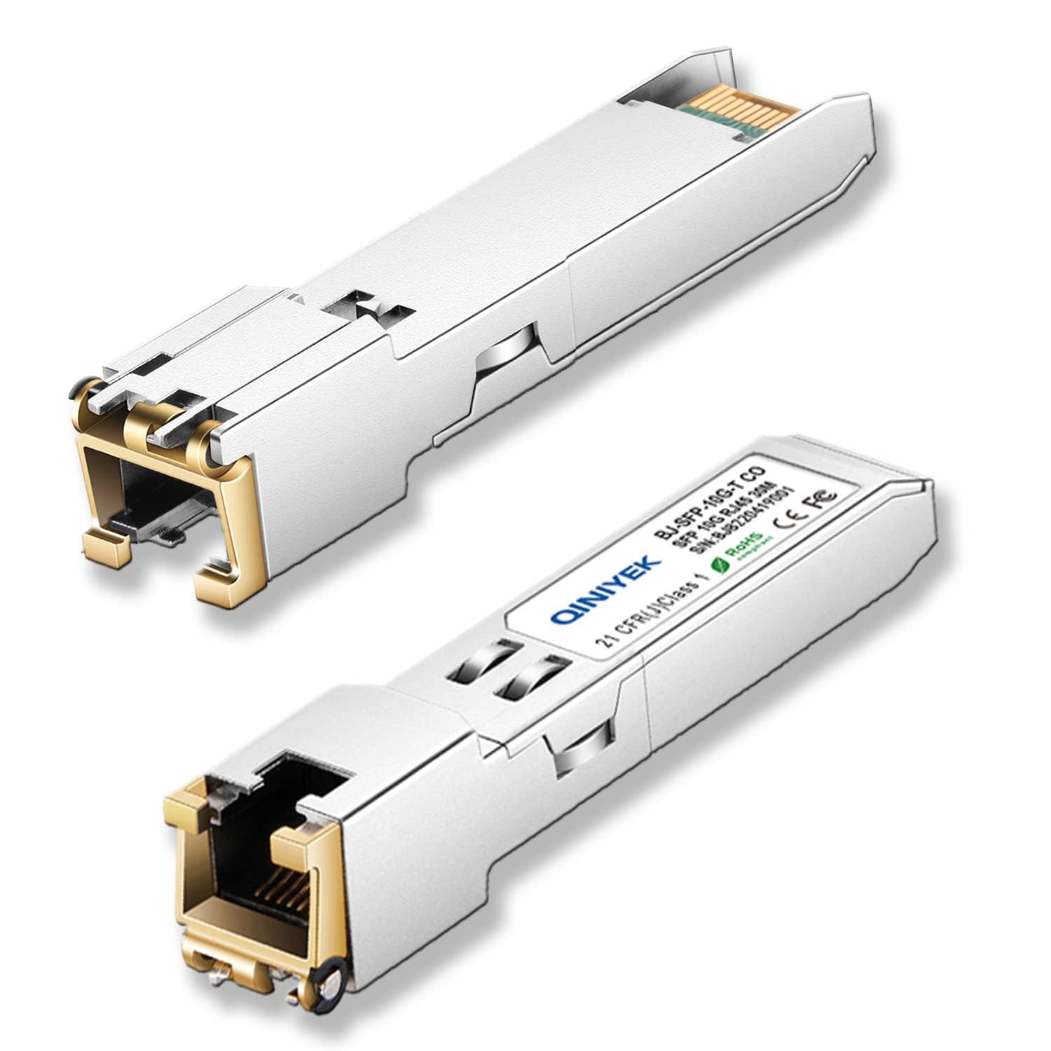 [2 Pack] 1.25/2.5/5/10G SFP+ to RJ45 Transceiver, Copper SFP+ Module, Cat.6a/7, up to 30m, for Cisco SFP-10G-T-S, MikroTik S+RJ10, Ubiquiti UF-RJ45-10G, Netgear AXM765, Netgear, TP-Link, Fortinet