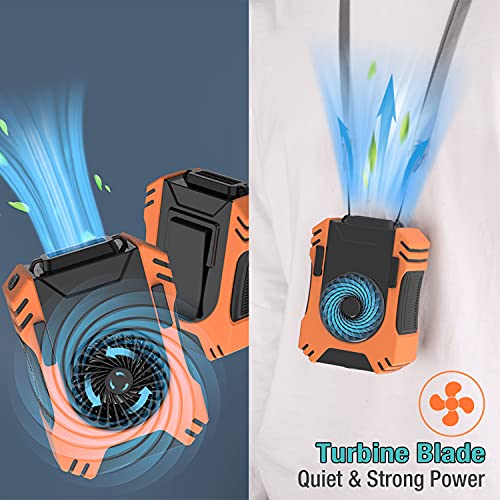 FANCYWING Portable Waist Clip Fan,4 In 1 Personal Necklace Cooling Fan with Flashlight, Belt Fan Support Hanging Neck,USB Rechargeable Fan,3 Speeds Wearable Fan for Working Camping Hikingā¦