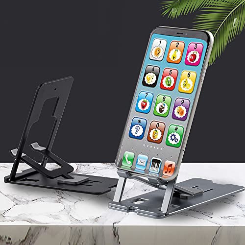 HIMICIZI Adjustable Cell Phone Stand, C2 Aluminum Phone Dock Holder Compatible with iPhone, Samsung Galaxy, Google Pixel,Pad and More, Silver