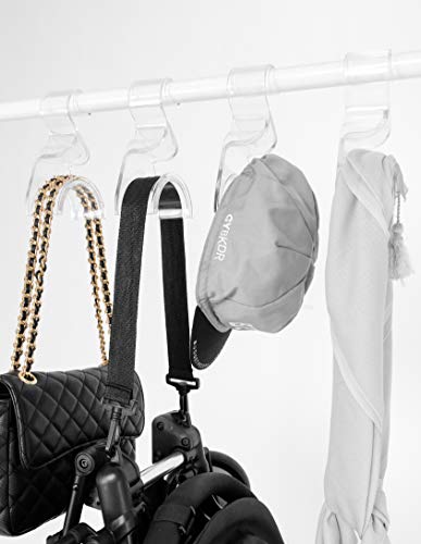 Purse Hanger Organizer for Closet 3 Pack - Durable Luxury Acrylic Holder for Handbag Tote Bag Satchel Backpack Crossover - Holds Up to 66Lbs β Easy to Clean, No Tools Required