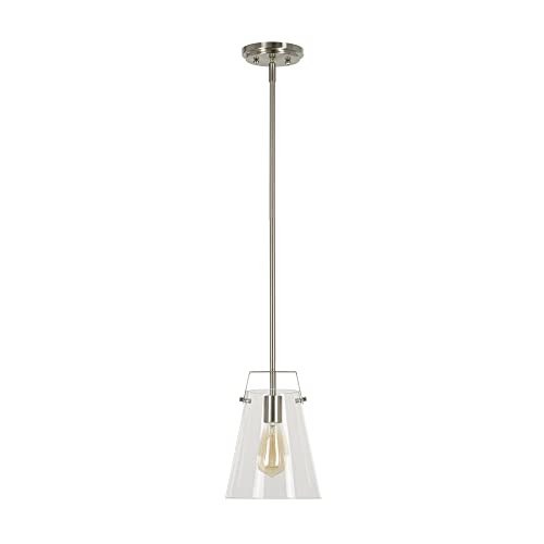 Catalina Lighting 23042-000 Modern 1-Light Bell-Shade Mini Pendant Ceiling Light, 8", Brushed Nickel