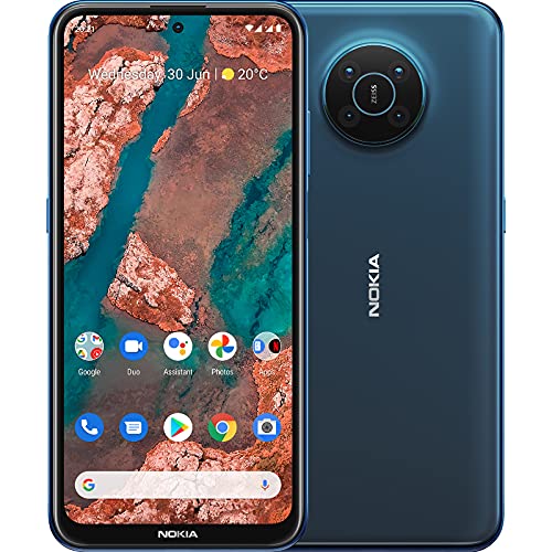 Nokia X20 5G Dual 128GB 8GB RAM Factory Unlocked (GSM Only | No CDMA - not Compatible with Verizon/Sprint) International Version - Nordic Blue