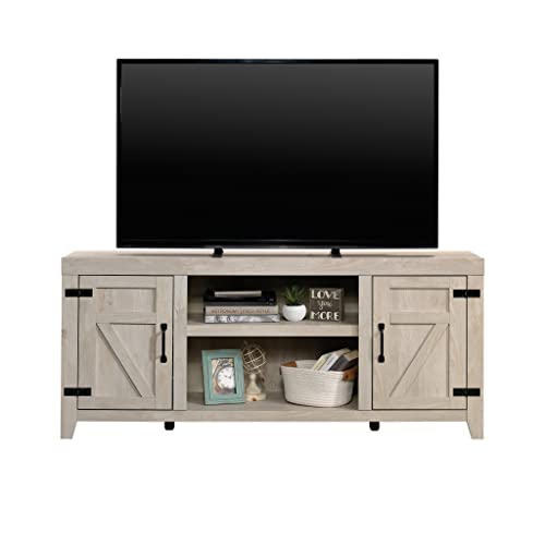 Sauder Misc Entertainment Farmhouse Credenza, for TVs up to 70", Chalked Chestnut Finish