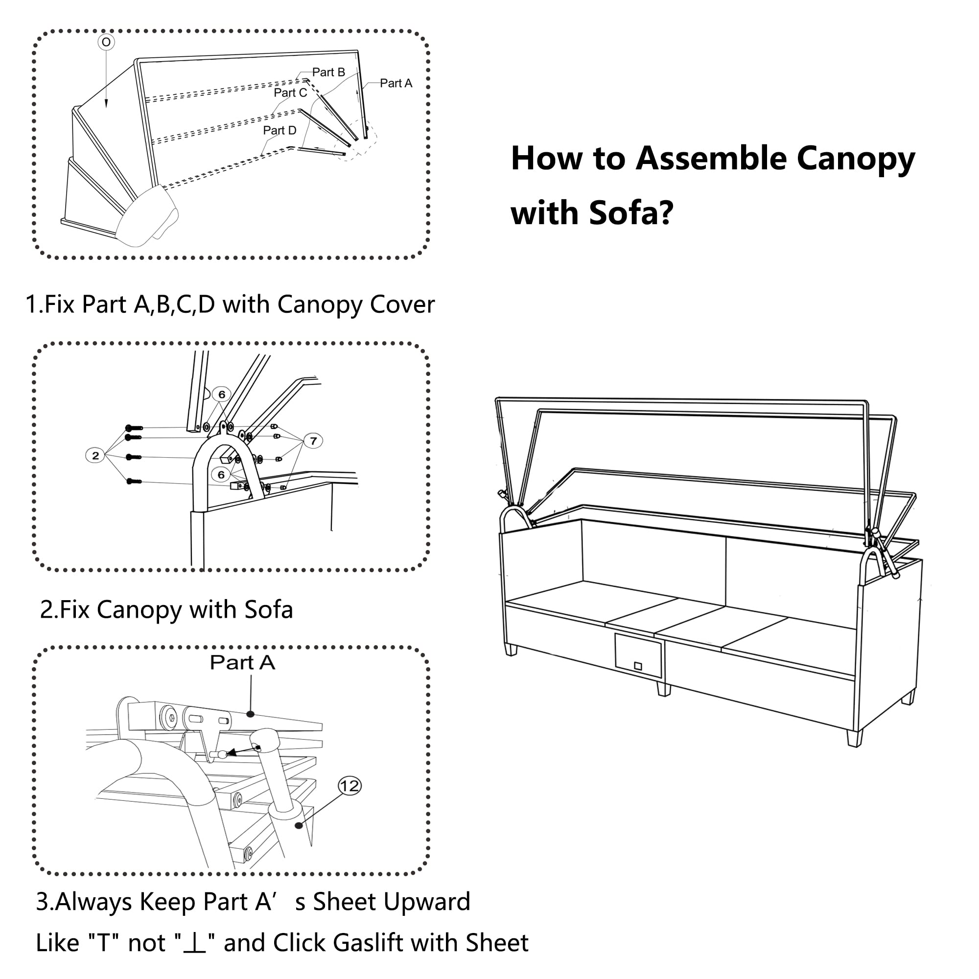 All-Weather Outdoor PE Wicker Sunbed Daybed with Retractable Canopy, UV-Resistant Patio Sectional Sofa Set with Cushions and Lifting Table for Lawn Garden Backyard Poolside
