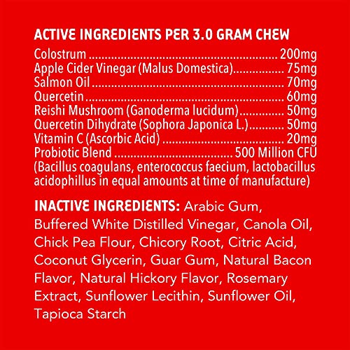 iHeartDogs Allergy & Itch Relief for Dogs with Salmon Oil, Quercetin, Colostrum, Antioxidants and Probiotics - 90 Count