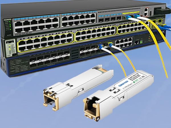 [2 Pack] 1.25/2.5/5/10G SFP+ to RJ45 Transceiver, Copper SFP+ Module, Cat.6a/7, up to 30m, for Cisco SFP-10G-T-S, MikroTik S+RJ10, Ubiquiti UF-RJ45-10G, Netgear AXM765, Netgear, TP-Link, Fortinet