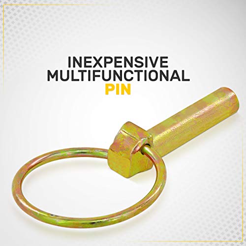 Goreks Bent Handle Hitch Pin with Chain and Lynch Pin 7/8β x 5 1/8β Trailer Coupler Pin for Secure Mounting of Hitches, Towing Wagons and, Farm Equipment