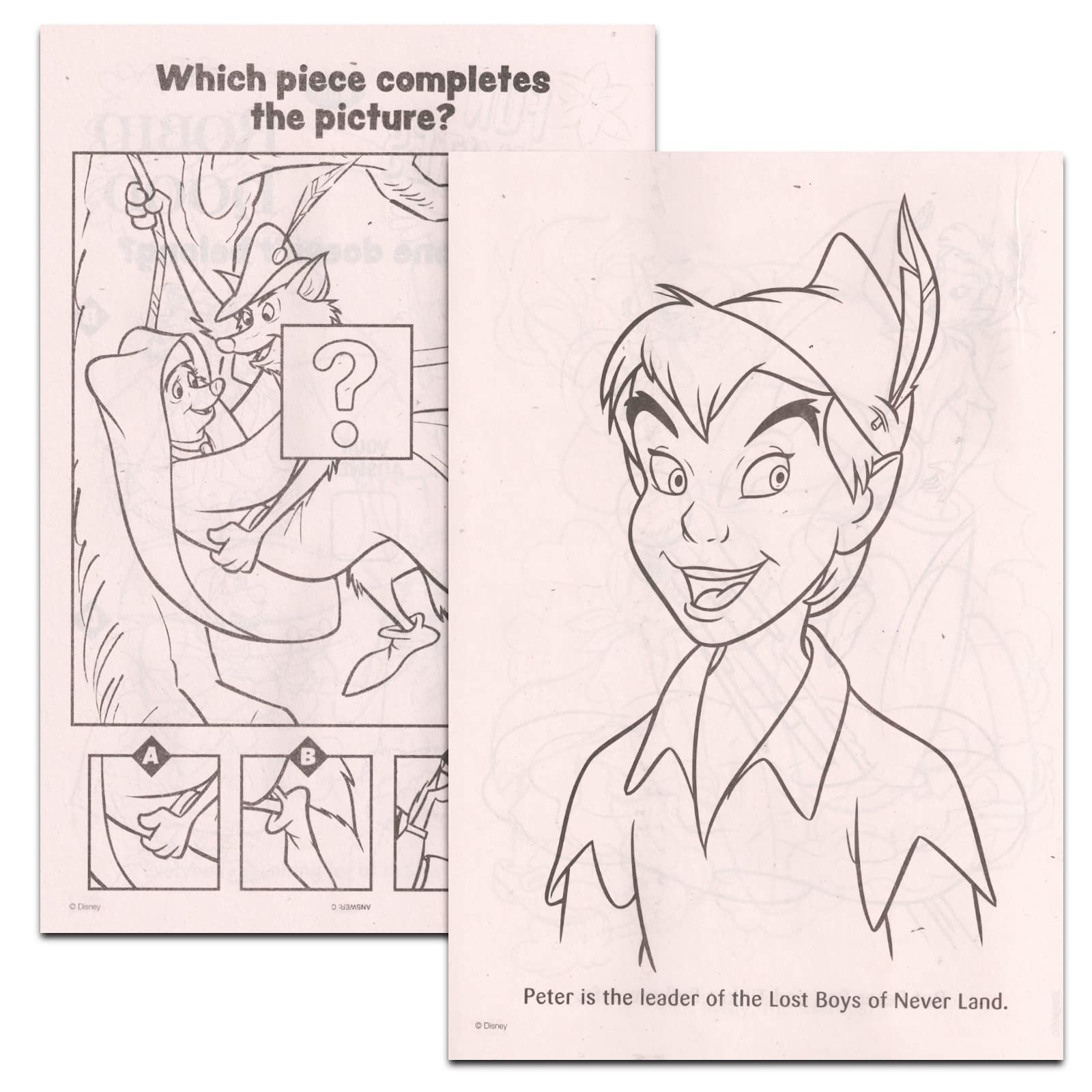 Peter Pan Coloring and Activity Book Set - Bundle with 2 Jumbo Books Featuring Peter Pan and Robin Hood with Tattoos, and More | Disney Coloring Pack
