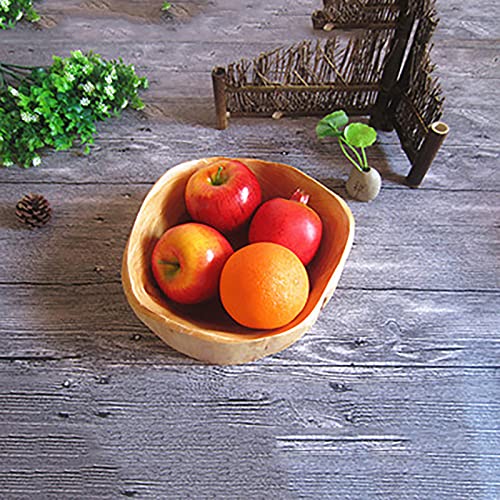 Creative Wood Bowl Root Carved Bowl Handmade Natural Real Wood Candy Serving Bowl 10"-12"