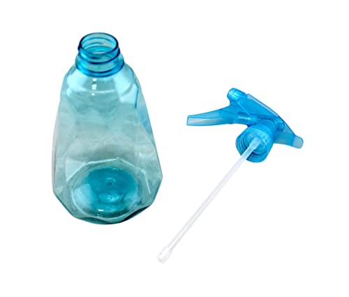 2-Piece Set of 22oz Diamond Plastic Water Bottle Sprayers with Adjustable Nozzles - Versatile Use for Cleaning, Gardening, Hair Care Aromatherapy, Misting Plants (Blue)
