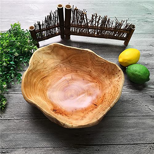 Creative Wood Bowl Root Carved Bowl Handmade Natural Real Wood Candy Serving Bowl 10"-12"