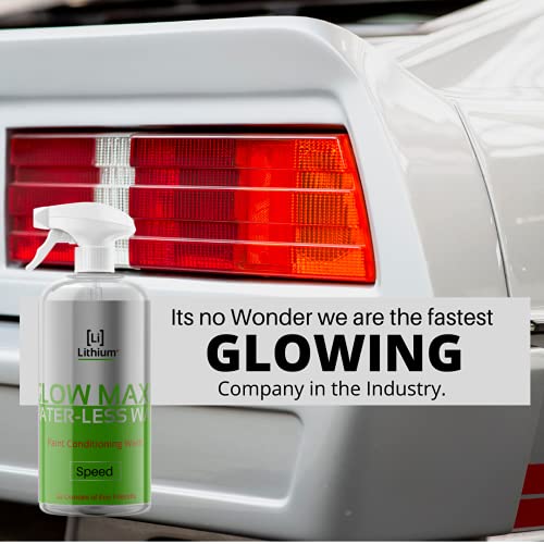 Glow Maxx Waterless Car Wash, Cleans and Protects, Hydrates And Lubricates Paint To Reduce Scratching, Leaves a great shine, Saves water. Extremely Hydrophobic,Wash your car anywhere quickly. 32oz
