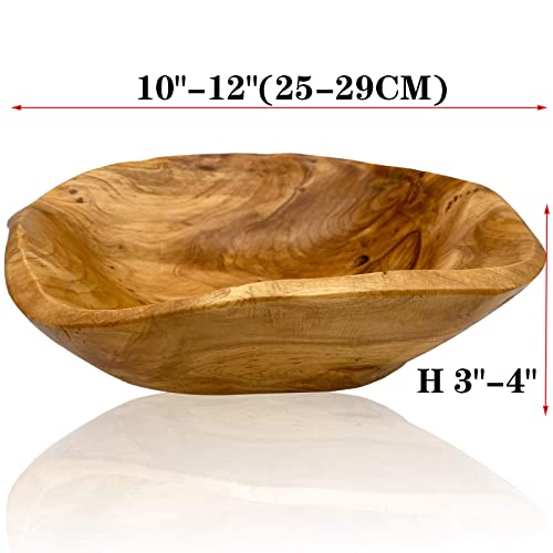 Creative Wood Bowl Root Carved Bowl Handmade Natural Real Wood Candy Serving Bowl 10"-12"
