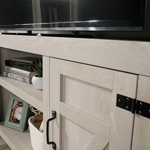 Sauder Misc Entertainment Farmhouse Credenza, for TVs up to 70", Chalked Chestnut Finish