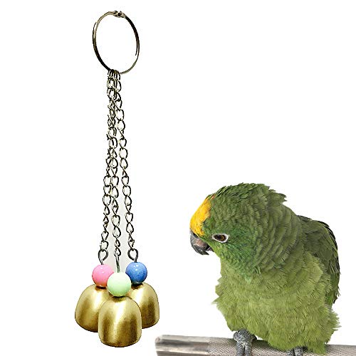 通用 Pet 5 Pack Bird Swing Toys with Colorful Wood Beads Bells and Wooden Hammock Hanging Perch for Budgie Lovebirds Conures Small Parakeet Cages Accessories