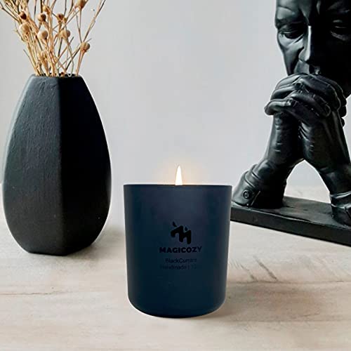 Scented Candles, Cool Candles, Black Candles, with Crystal Skull (Black Obsidian 1.5 inch), Skull Decor, Gothic Home Decor, Candles for Men, Halloween Candles, Gothic Décor, Skull Decorations