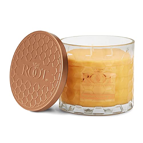 Root Candles Honeycomb Beeswax Blend Scented Candle, 12-Ounce, Tangerine Lemongrass