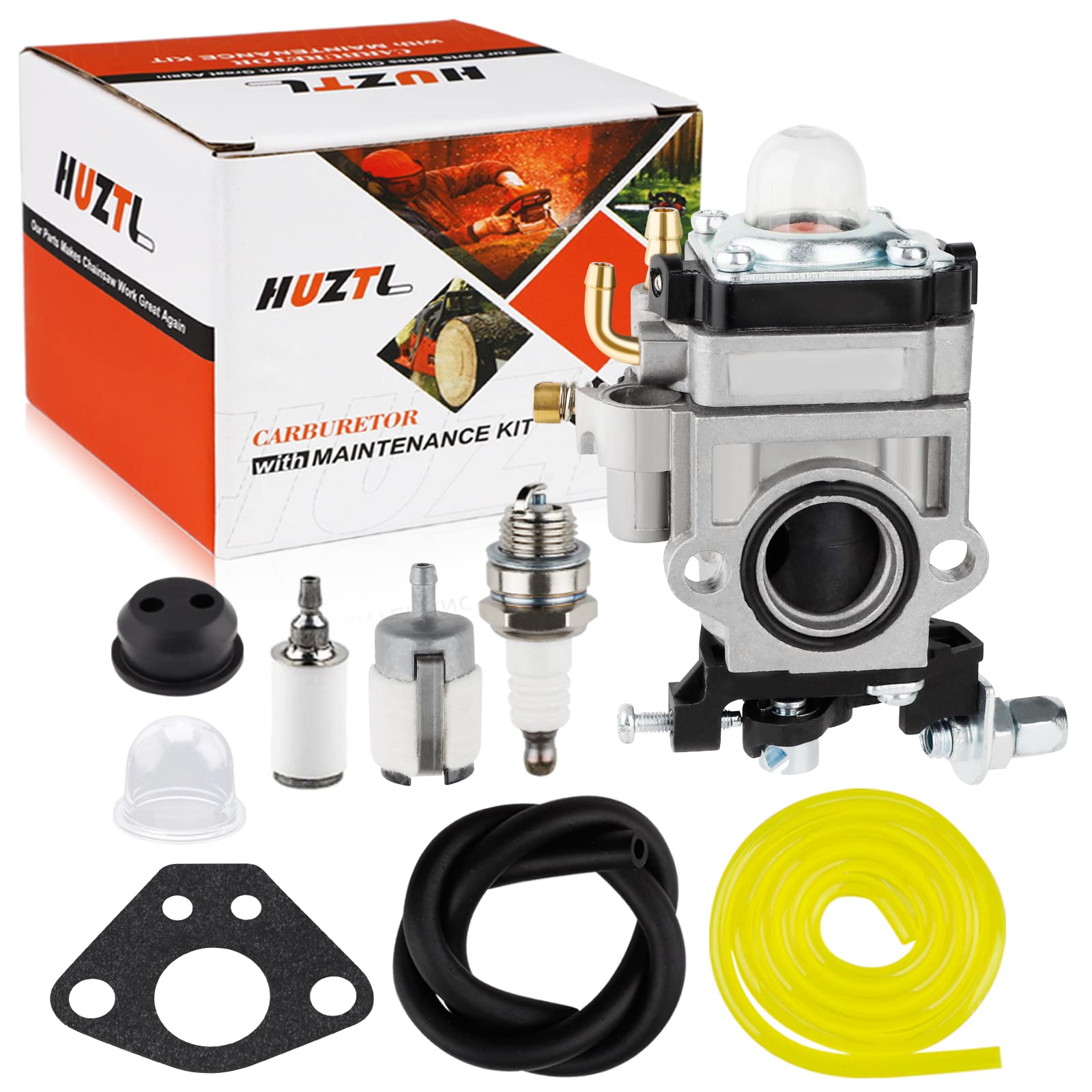 Huztl 300486 Carburetor fits Earthquake E43 E43CE E43WC Auger MC43 MC43E Tiller Cultivator MD43 WE43 WE43E Powermate PEA438 PCV43 Southland SCV43 Eskimo M43 43CC Engine