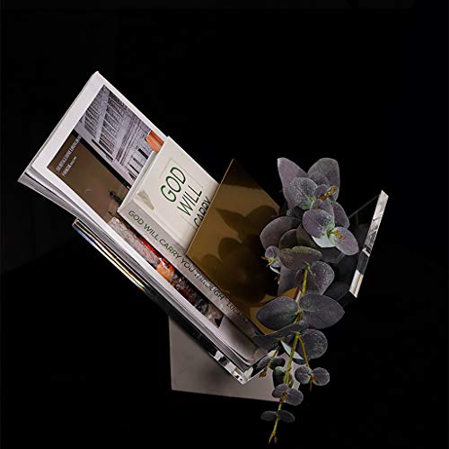 Storage Newspaper Baskets Creative Acrylic Magazine Magazine Rack Office Desktop Newspaper Rack Shelf Bedroom Home Rack (Color : Clear, Size : 272021cm)