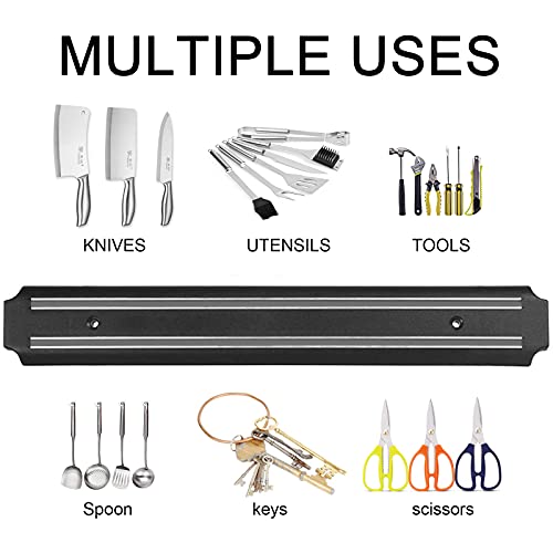 Magnetic Knife Holder,15in Magnetic Knife Strip for Wall, Powerful Magnetic Knife Rack, Securely Hang Knives on Multipurpose Tool Holder