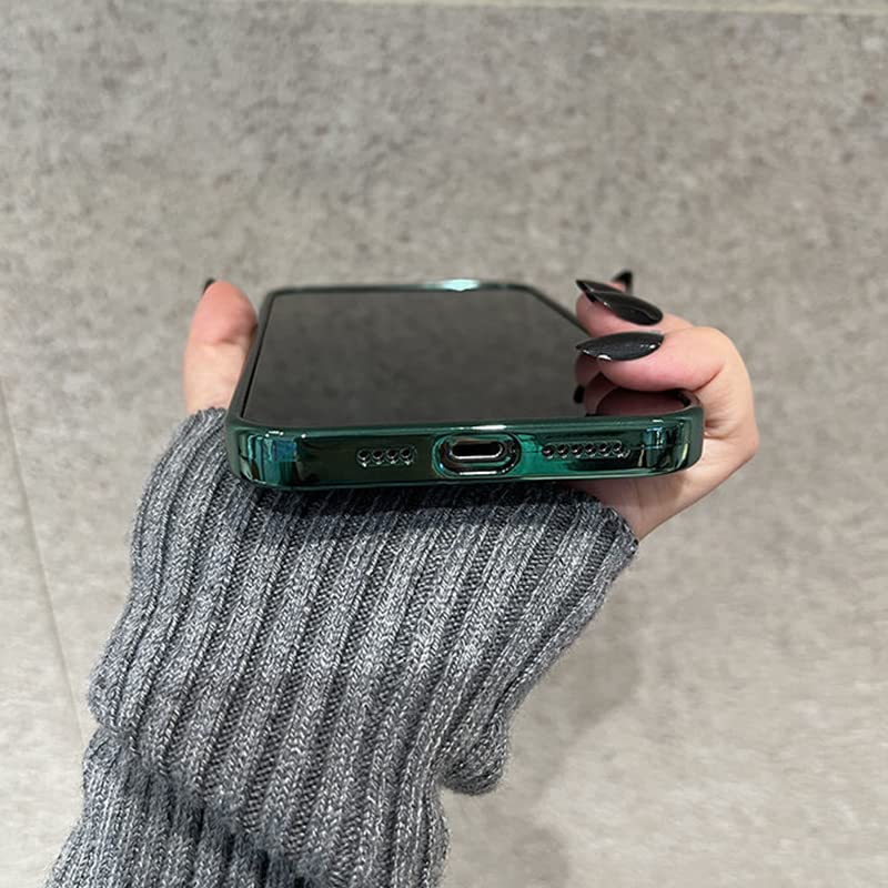 ZIYE Magnetic Case for iPhone 13 Pro Max Case [Compatible with MagSafe] Camera Lens Protector Plating Luxury Cover for Women Men Clear Soft TPU Shockproof Protective Phone Case - Green