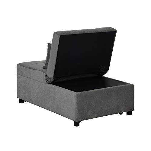 LTT Futon Couch, Folding Sofa Bed, Folding Sofa Bed with Storage Adjustable Backrest Lounger Convertible Couch for Living Room(Gray)