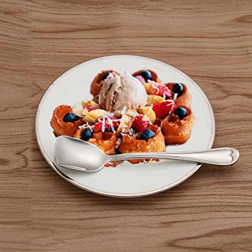 Ice Cream Spoons, Shovel Spoons, 18/10 Stainless Steel Spoons set of 6, Dessert Spoons 6.0-inch, Silver
