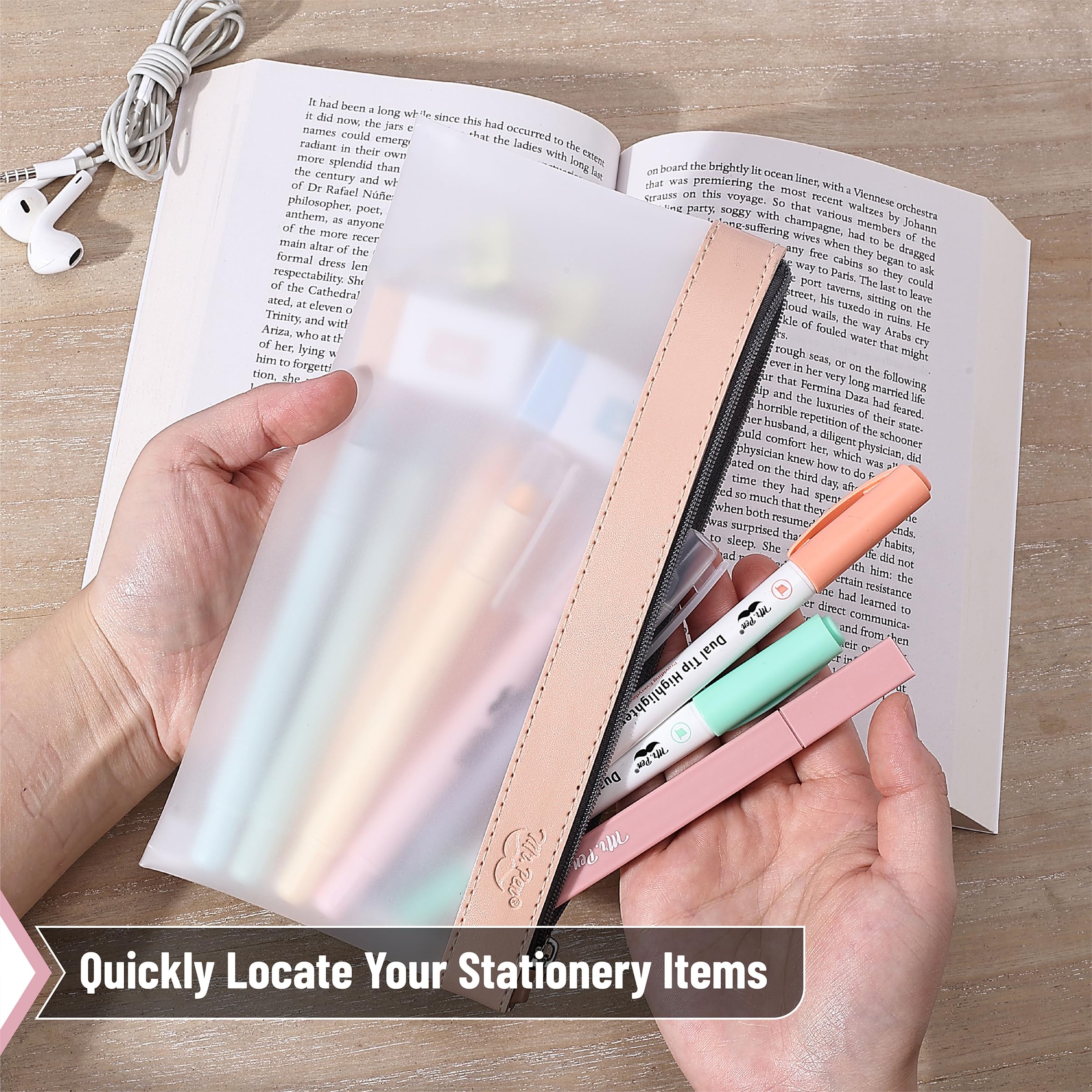 Mr. Pen- Clear Pencil Pouch, 3 Pack, Clear Pencil Case, Pencil Bags, Clear Pouch, Pencil Case for Kids Pencil Case, Clear Makeup Pouch, Kids Pencil Pouch, Pencil Cases, Clear Make Up Bag