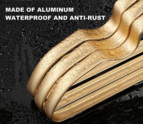 Amber Home Premium Matte Gold Aluminum Coat Hangers 20 Pack, 16.5β Extra Smooth & Durable Metal Shirt Dress Hanger, Light & Sturdy Metal Rack for Jacket Trouser Pant Slack