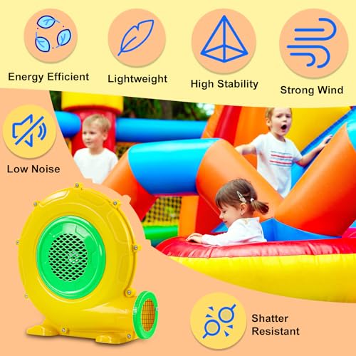 Byjoph Inflatable Blower Bounce House Air Blower, 1HP 565CFM 110V 60Hz for Commercial Inflatable Arch, Jumper, Bouncy Castle (1HP)