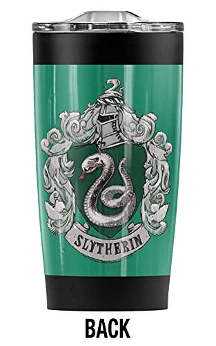 Logovision Harry Potter Slytherin Rough Crest Stainless Steel Tumbler 20 oz Coffee Travel Mug/Cup, Vacuum Insulated & Double Wall with Leakproof Sliding Lid | Great for Hot Drinks and Cold Beverages