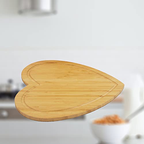 Cabilock Wood Cutting Board Heart Shaped Chopping Board Double Side Use Fruit Food Serving Board Tray Ktichen Board