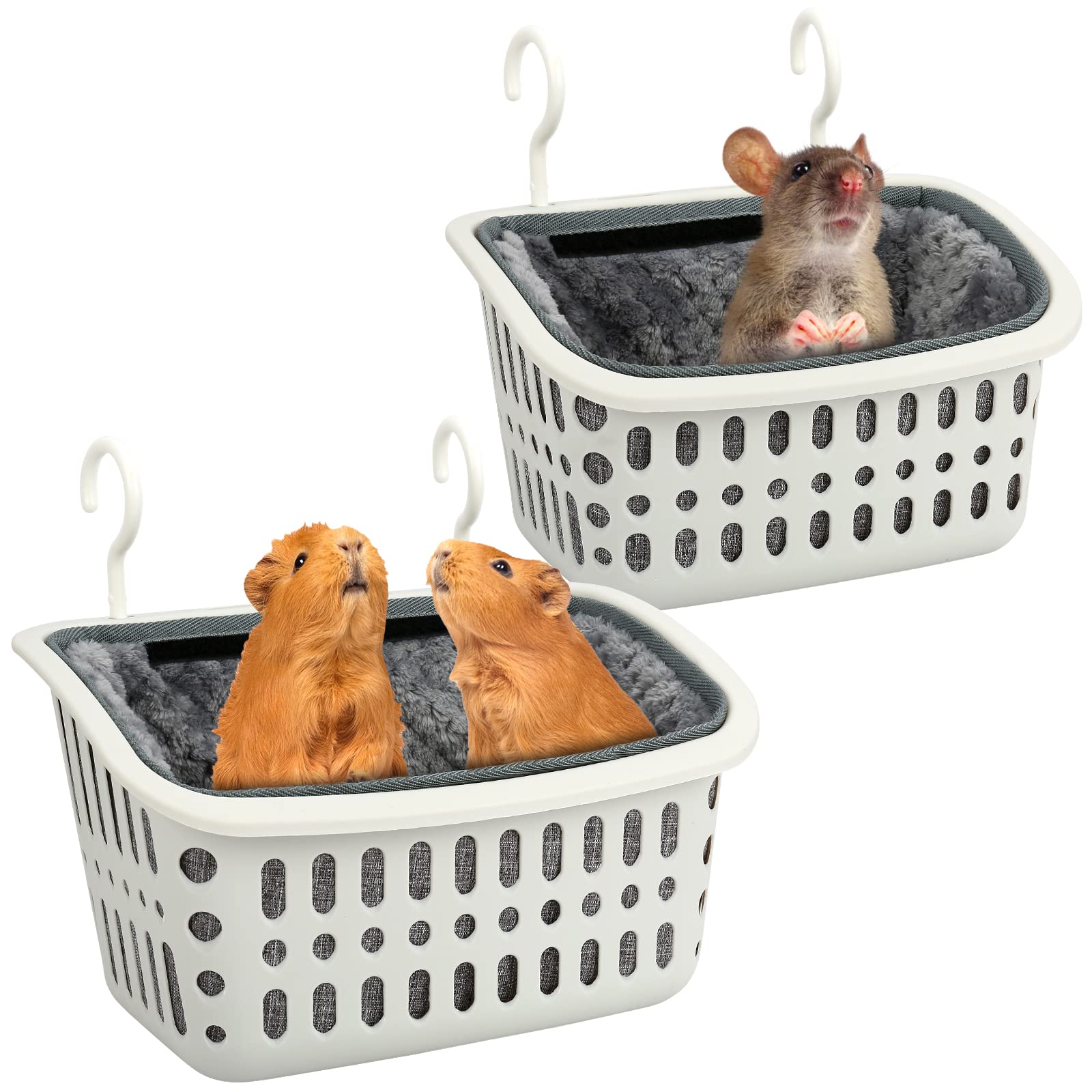 tangtty Ferret Rat Hammock 2 PCS Ferret Cage Accessories Washable Rat Hammock on Ferret Cage Soft Hiding Playing Sleeping Guinea Pig Hammock for Ferrets, Rat, Sugar Glider, Squirrel, Guinea Pig.