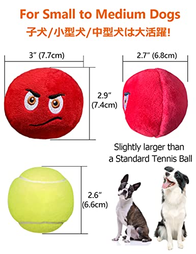SCHITEC Squeaky Dog Toys, [8 Pack] Soft Stuffed Plush Balls with Squeakers, Interactive Fetch Play for Puppy Small Medium Pets
