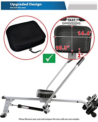 Rowing Machine Seat Cushion - 100% Gel Padded Rower Seat Cushion for Hydrow, Concept 2 Rowing Machine and Other Row Machines - Rower Accessories and Seat Pad (Black)